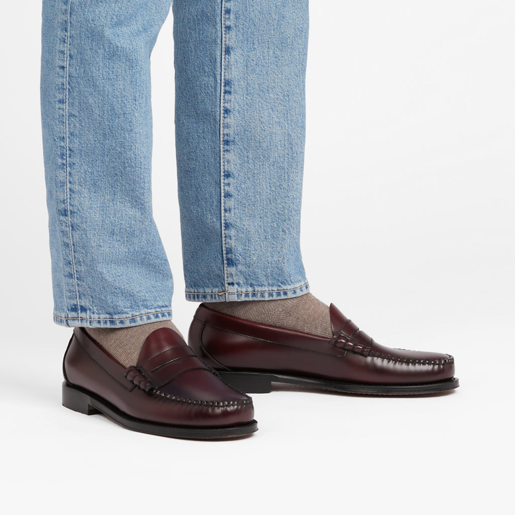 Mens Larson Penny Loafer In A Rich Wine Leather - G.H.BASS – G.H.BASS 1876