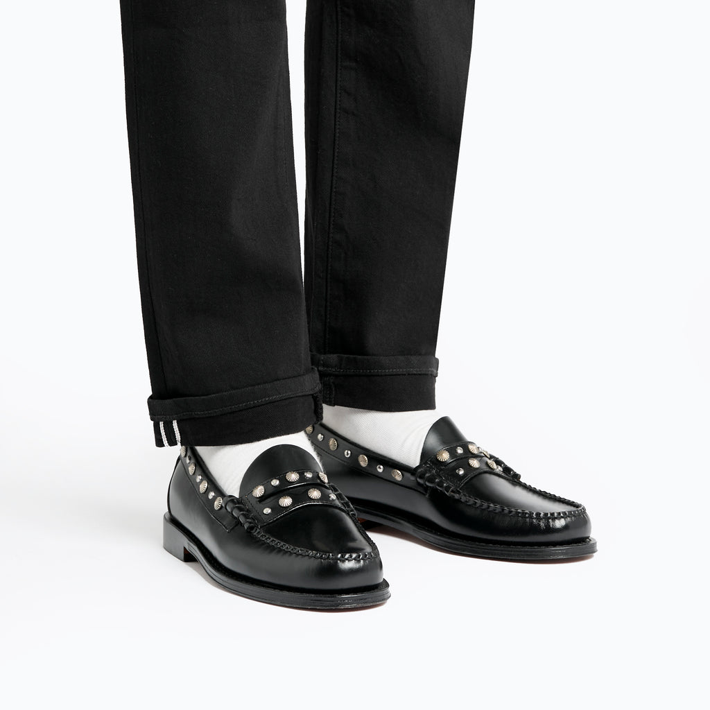 Weejuns Larson Western Stud Loafers In Black Leather - G.H.BASS – G.H ...