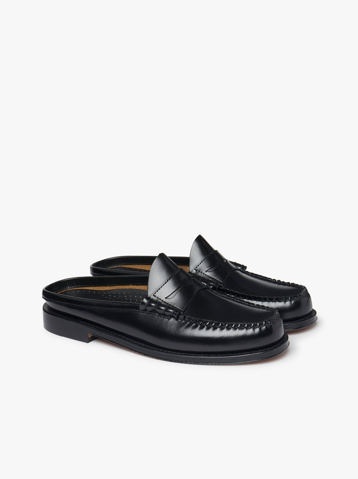 Weejuns Larson Penny Slides In A Polished Black Leather - G.H.BASS – G ...