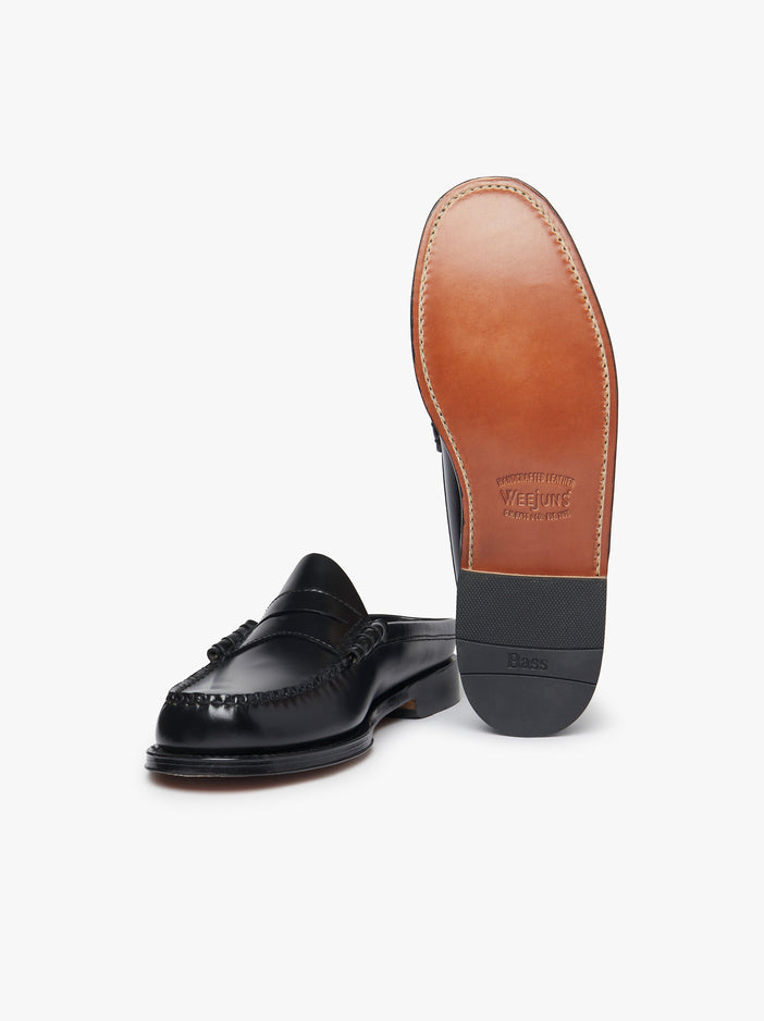 Weejuns Larson Penny Slides In A Polished Black Leather - G.H.BASS – G ...